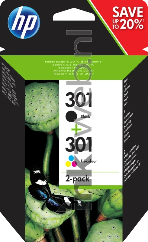 HP 301 Multipack Inkt Cartridges (n9j72ae). Nu extra voordelig!