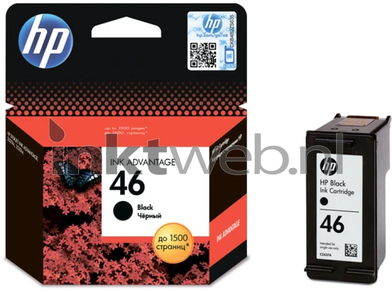 HP 46 zwart cartridge | Voordelig bij Inktweb.nl