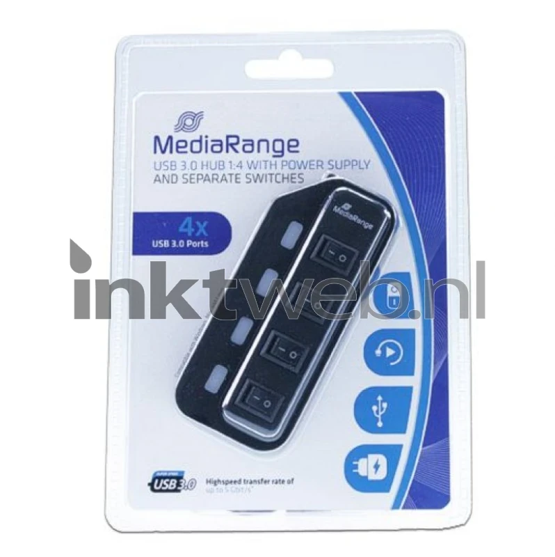 MediaRange MRCS505 USB 3 Hub 4-ports (Origineel)