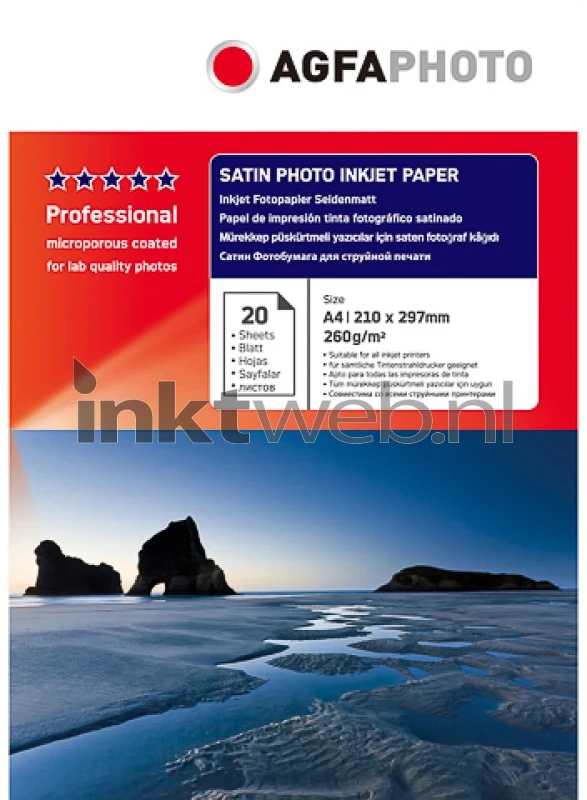 Agfa Satin Photo inkjet paper Satijn | A4 | 260 gr/m² 1 stuks (Origineel)