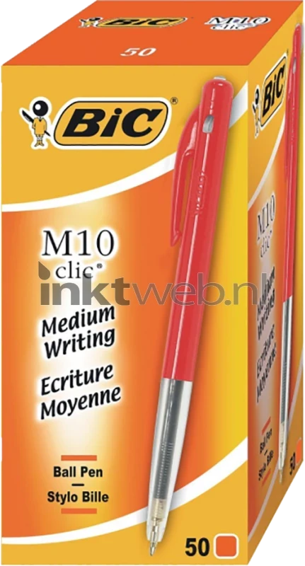 BIC Balpen Clic M10 50 stuks rood (Origineel)