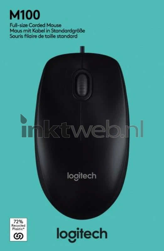 Logitech Muis M100 USB antraciet (Origineel)