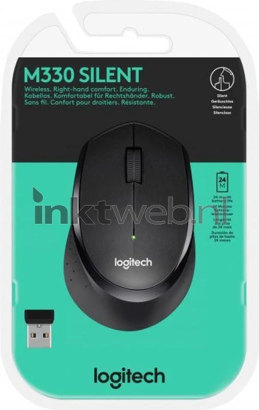Logitech Muis M330 Silent Wireless zwart (Origineel)