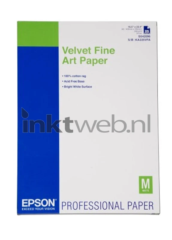 Epson Velvet fine art paper 260g/m2 A2 (Origineel)