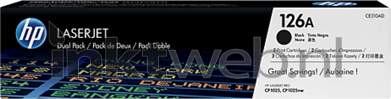 HP 126A twinpack zwart (Origineel)