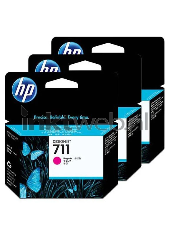 HP 711 3-pack magenta (Origineel)