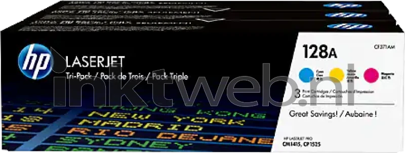 HP 128 3-pack kleur (Origineel)