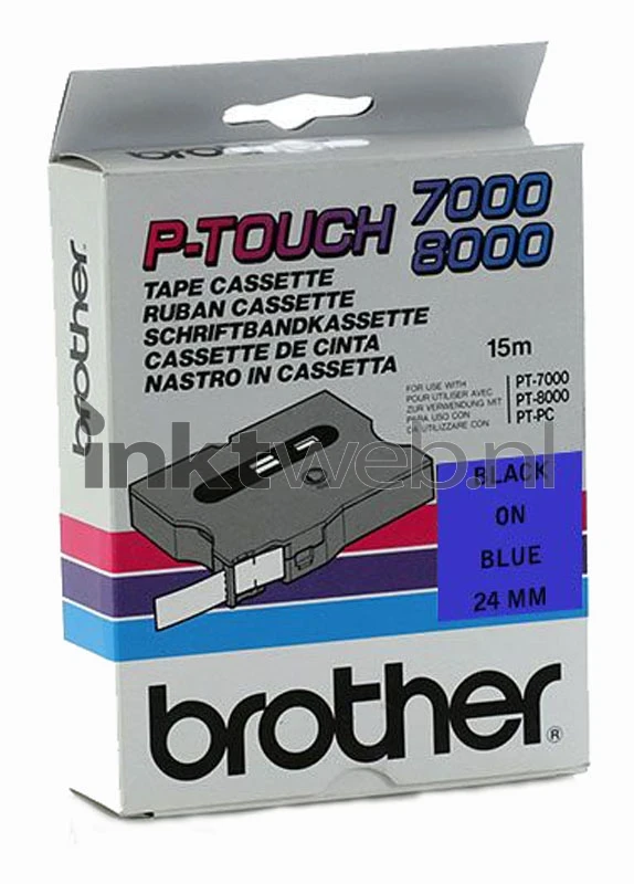 Brother TX-551 zwart op blauw breedte 24 mm (Origineel)