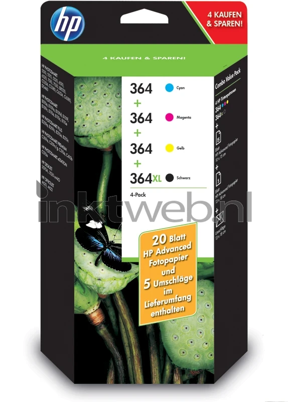 HP 364 Multipack zwart en kleur (Origineel)